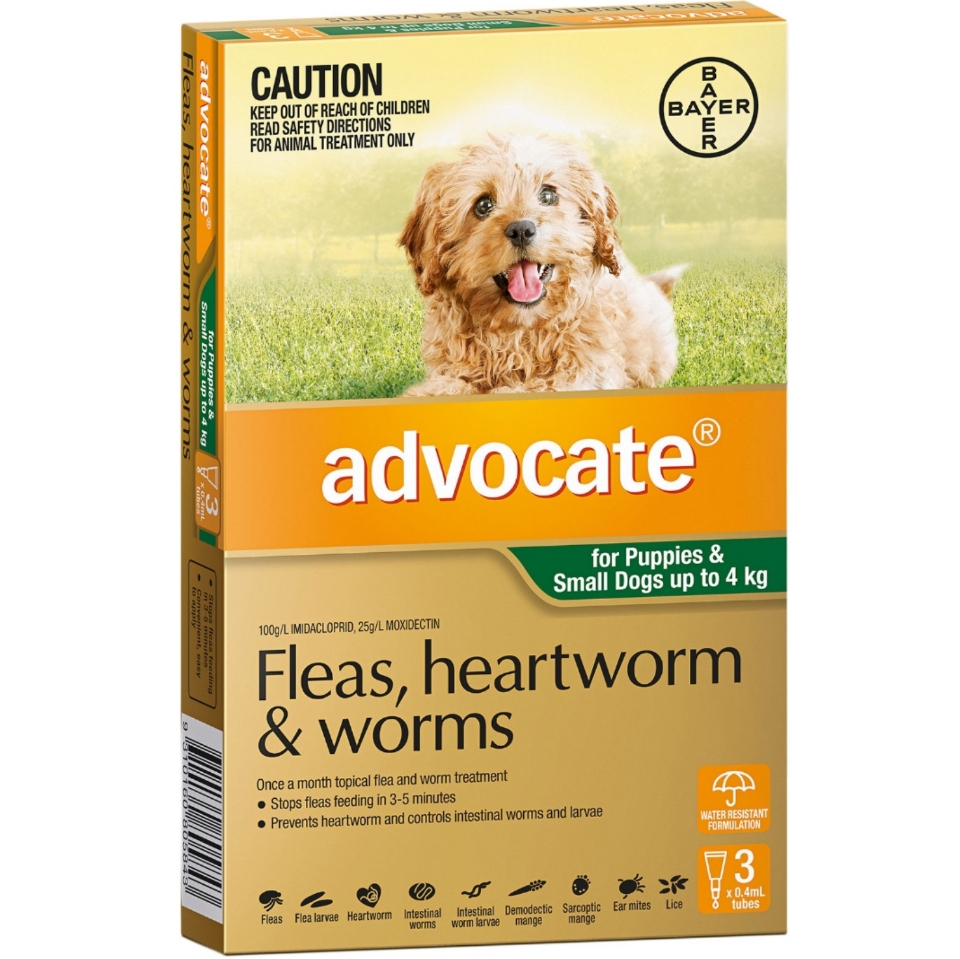 Advocate For Dogs Small Green Up To 4kg 3 Pack - $62.80