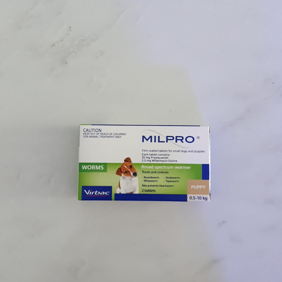 Milpro Broad Spectrum Wormer For Puppies And Dogs Up To 5kg 2 Tablets ...