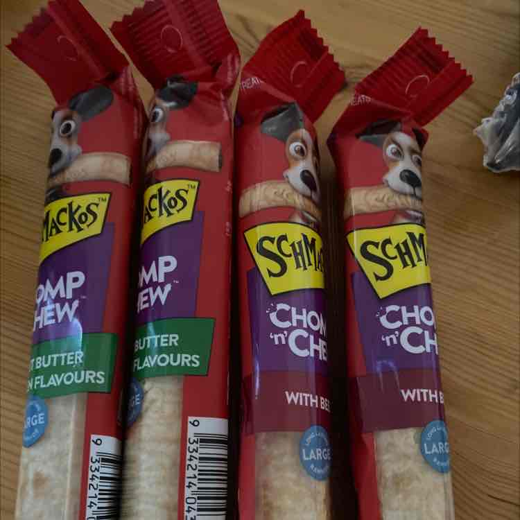 Schmackos Chomp N Chew Peanut Butter Chicken Large Single Treat For ...