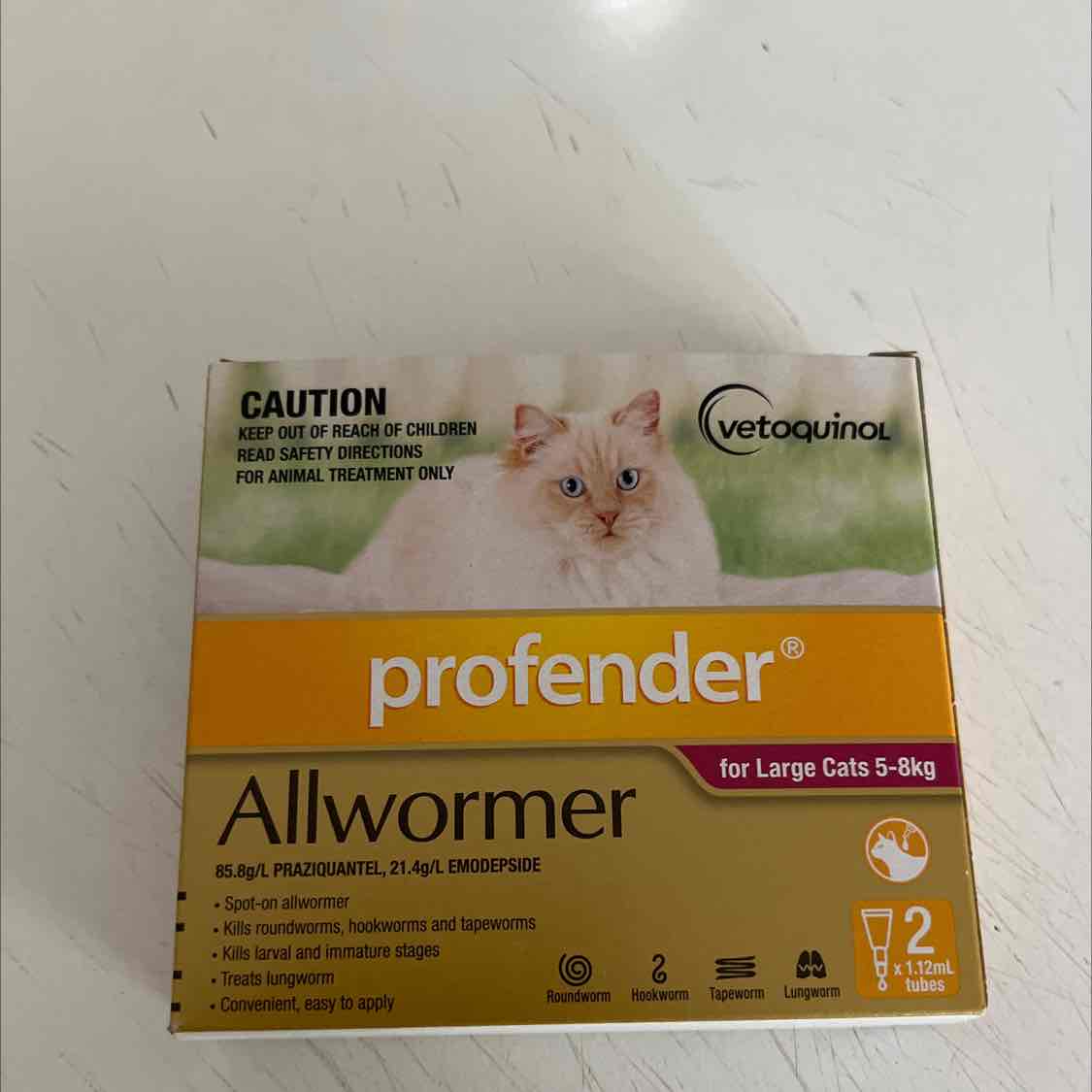 Profender For Cats All Wormer Red 5-8kg - $31.42