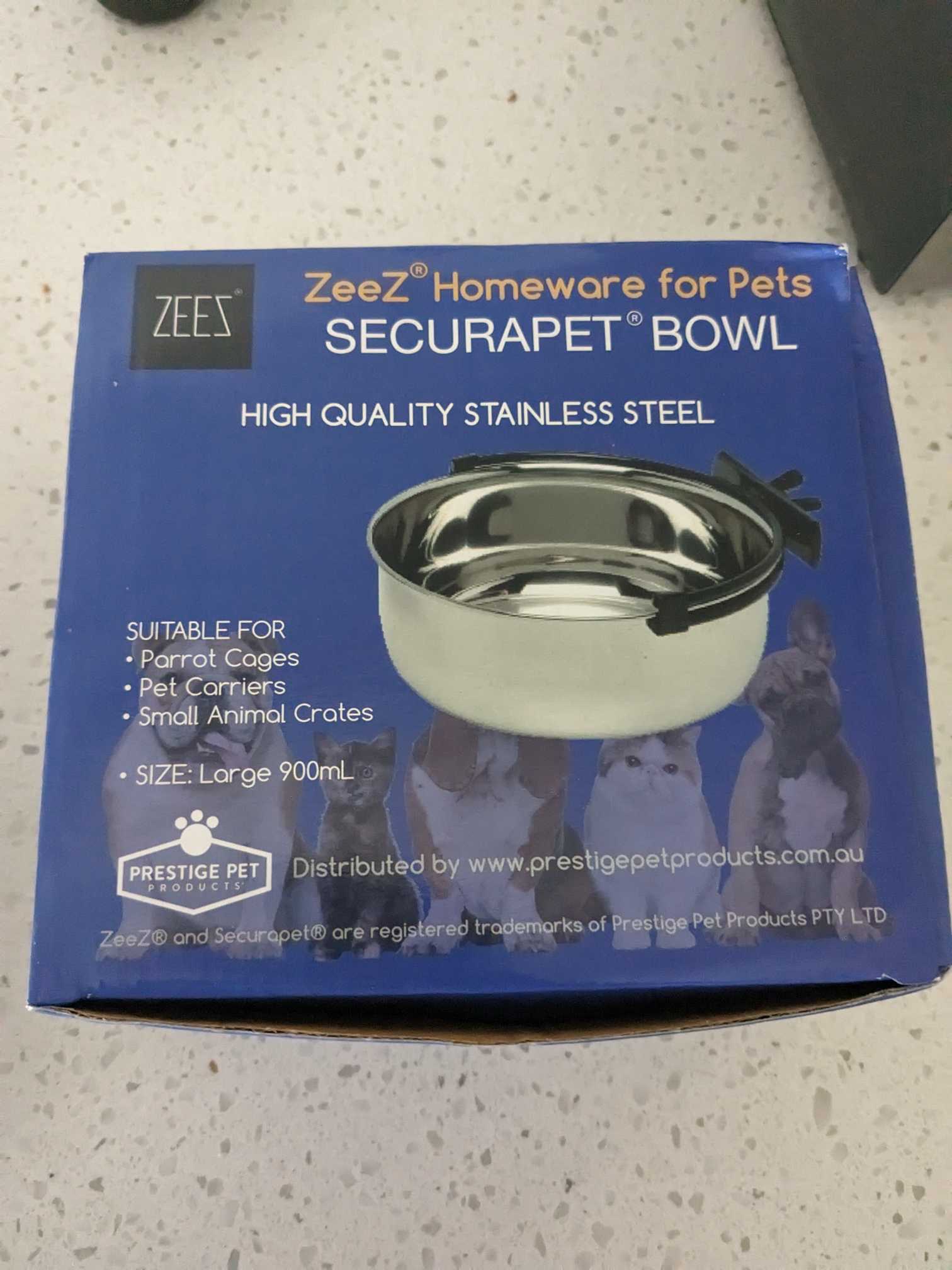 Zeez SecuraPet Stainless Steel Small Crate And Cage Bowl For Dogs Cats ...