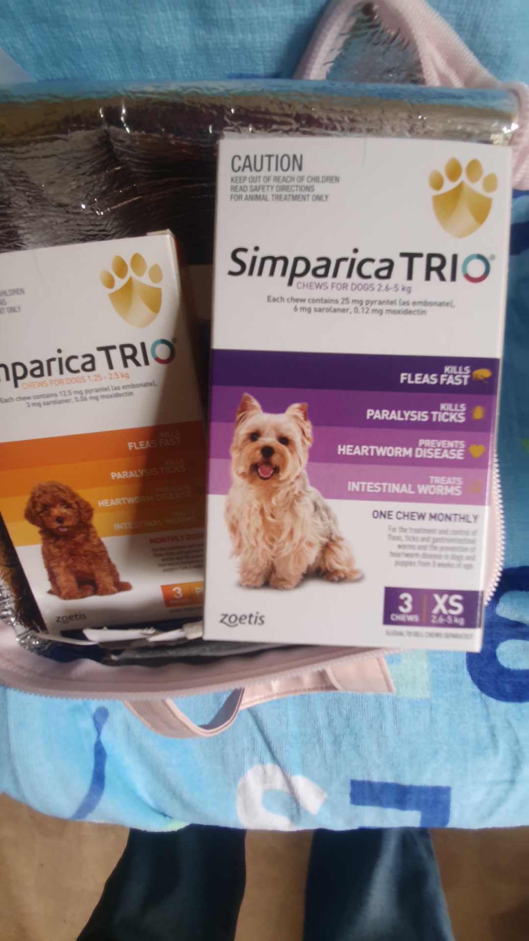 Simparica TRIO For Dogs 2.6 - 5kg Purple XSmall 6 Chews - $75.99