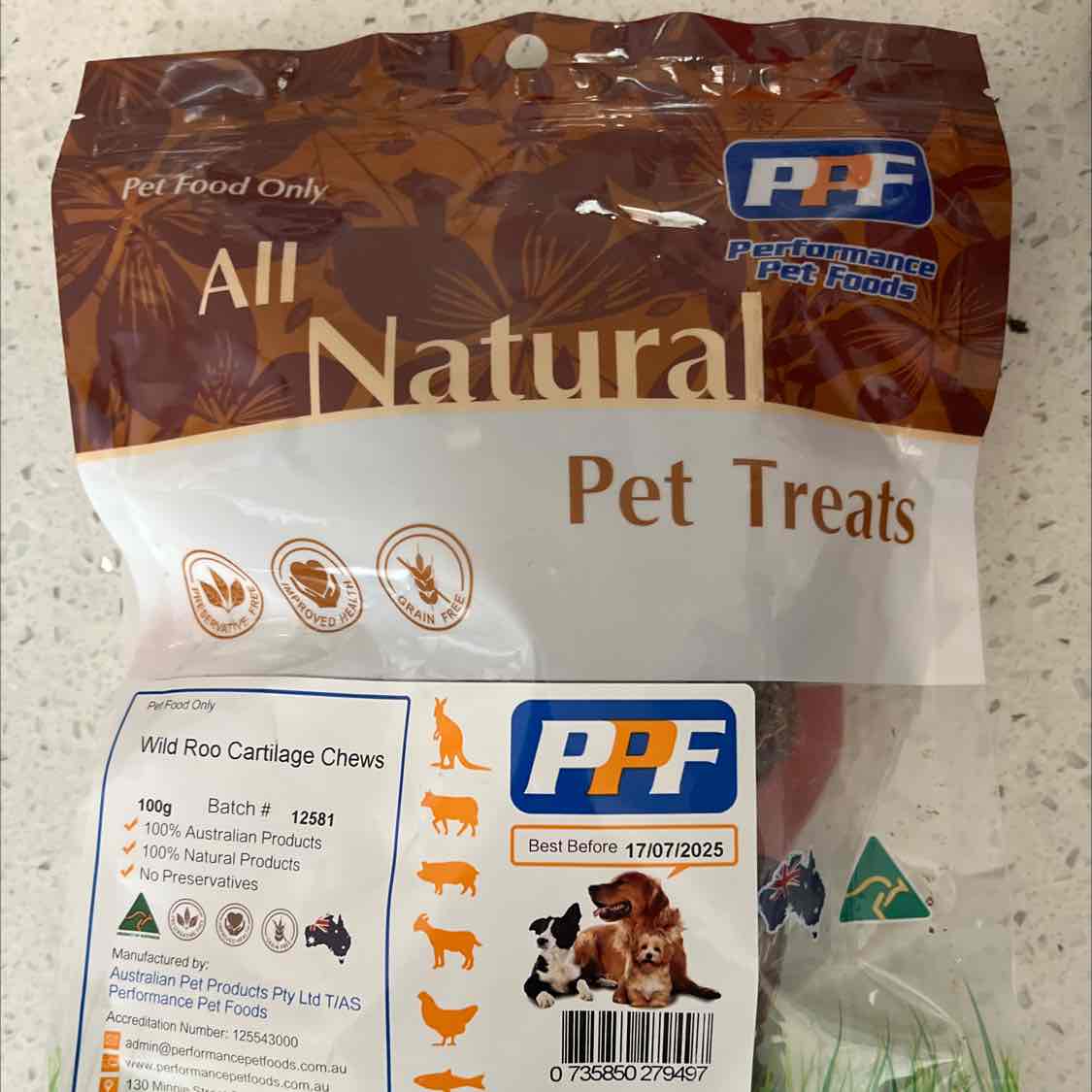 Performance Pet Foods Kangaroo Cartilage Chew Dried Treats For Dogs ...