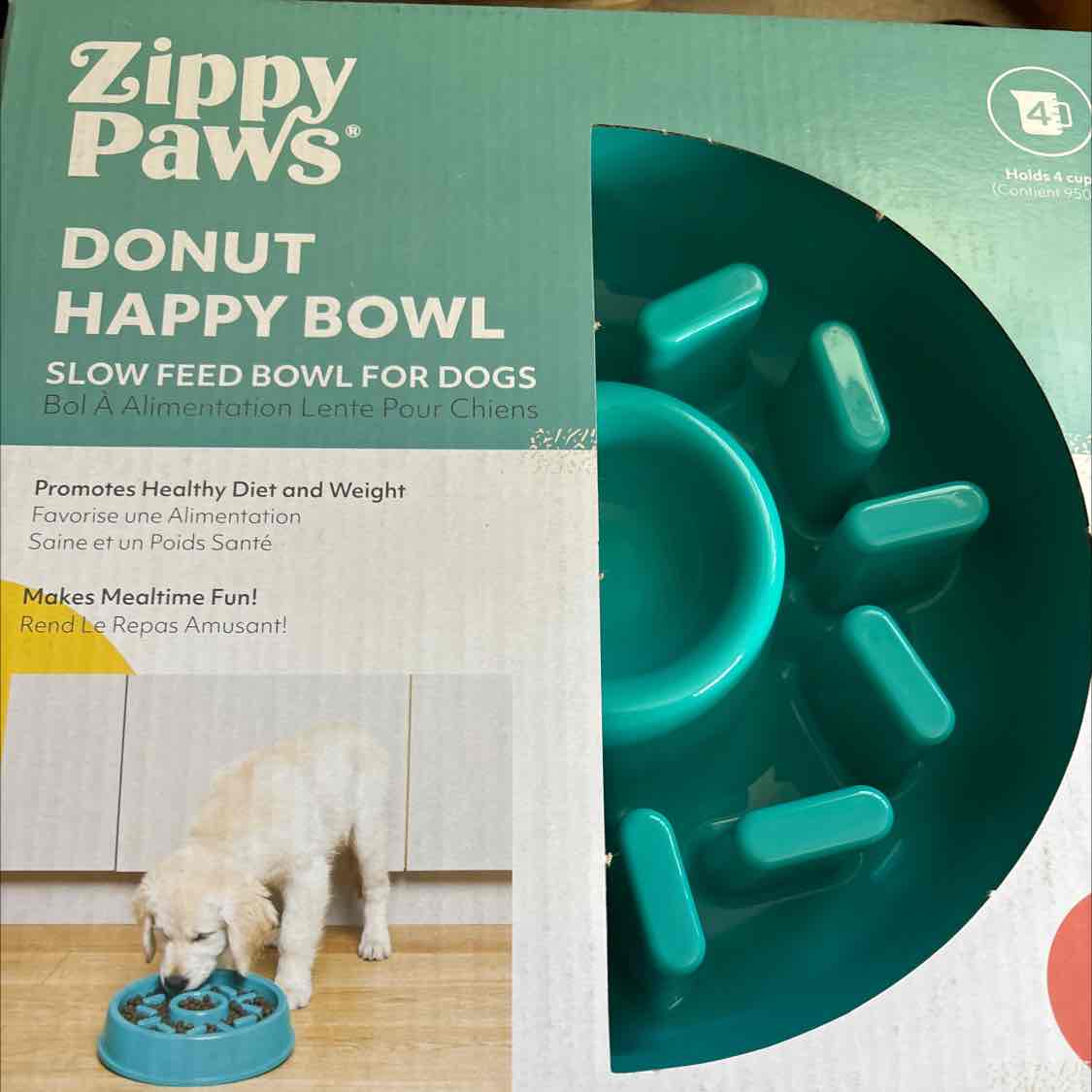 Zippy Paws Happy Bowl Slow Feeder Donut For Dogs - $19.55