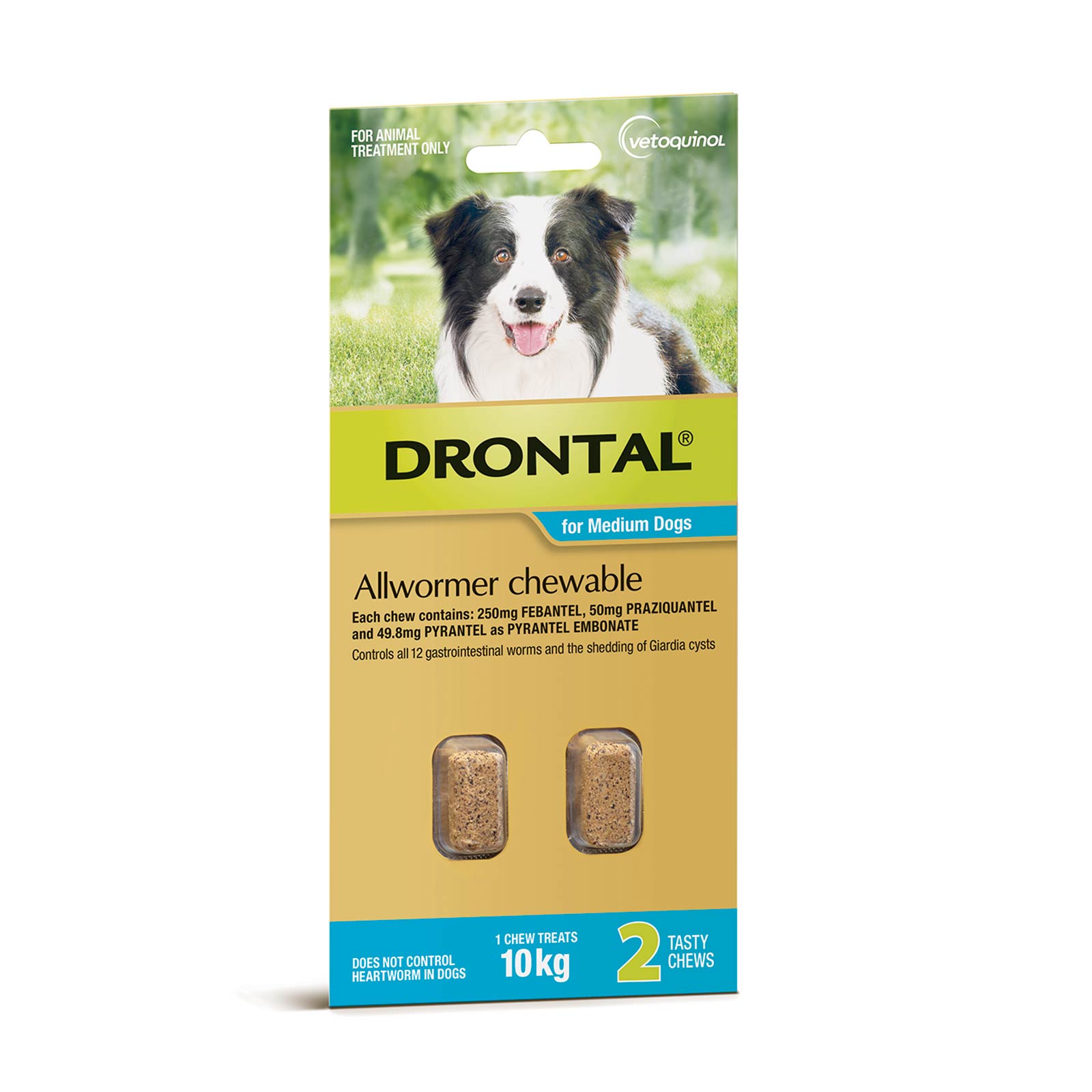 Drontal Allwormer For Dogs Medium 3-10kg 2 Chews - $14.58