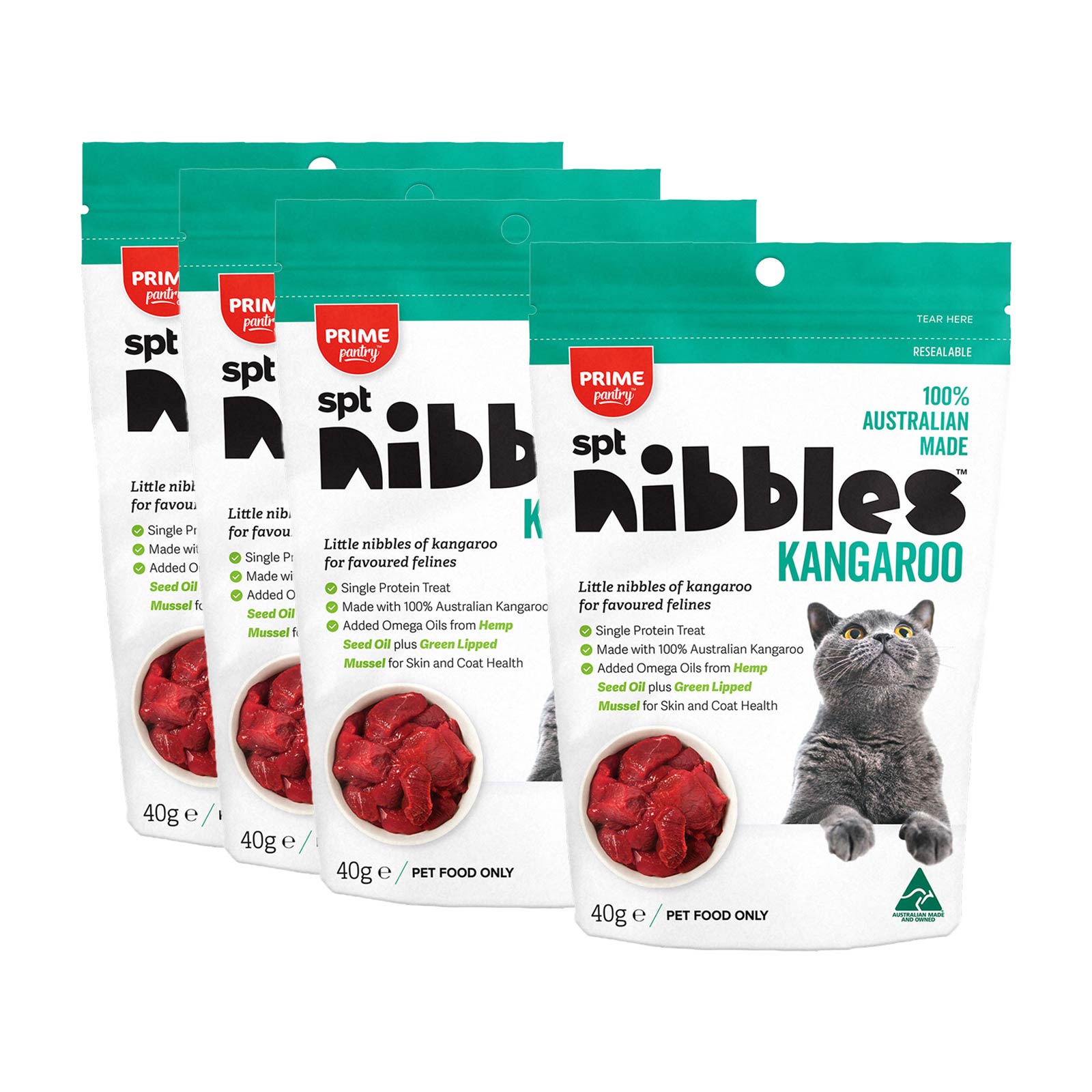 Prime Pantry Nibbles SPT Single Protein Kangaroo Treats For Cats 160g ...