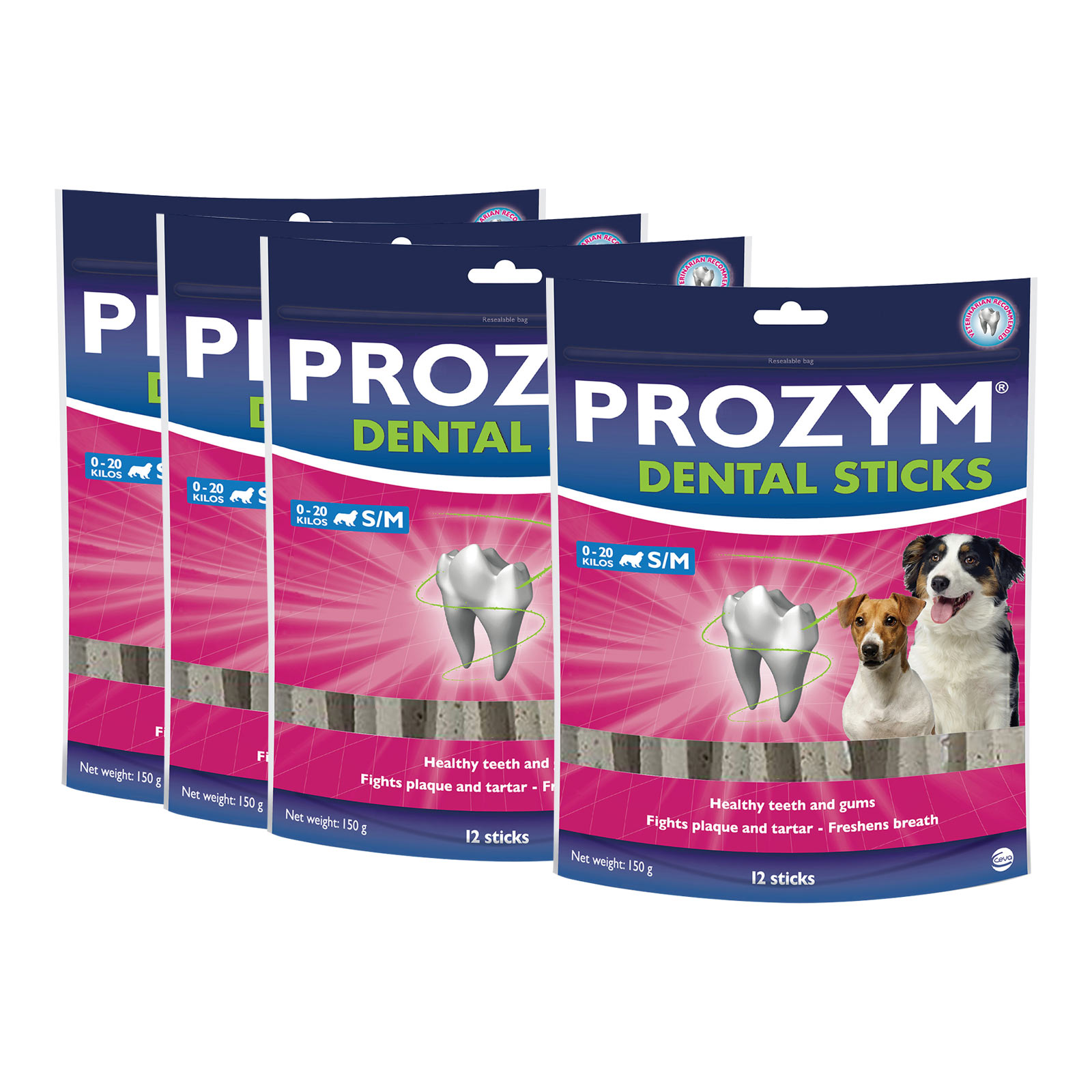Prozym Dental Sticks Small Medium For Dogs Under 20kg 12 Pack x 4 - $45.00
