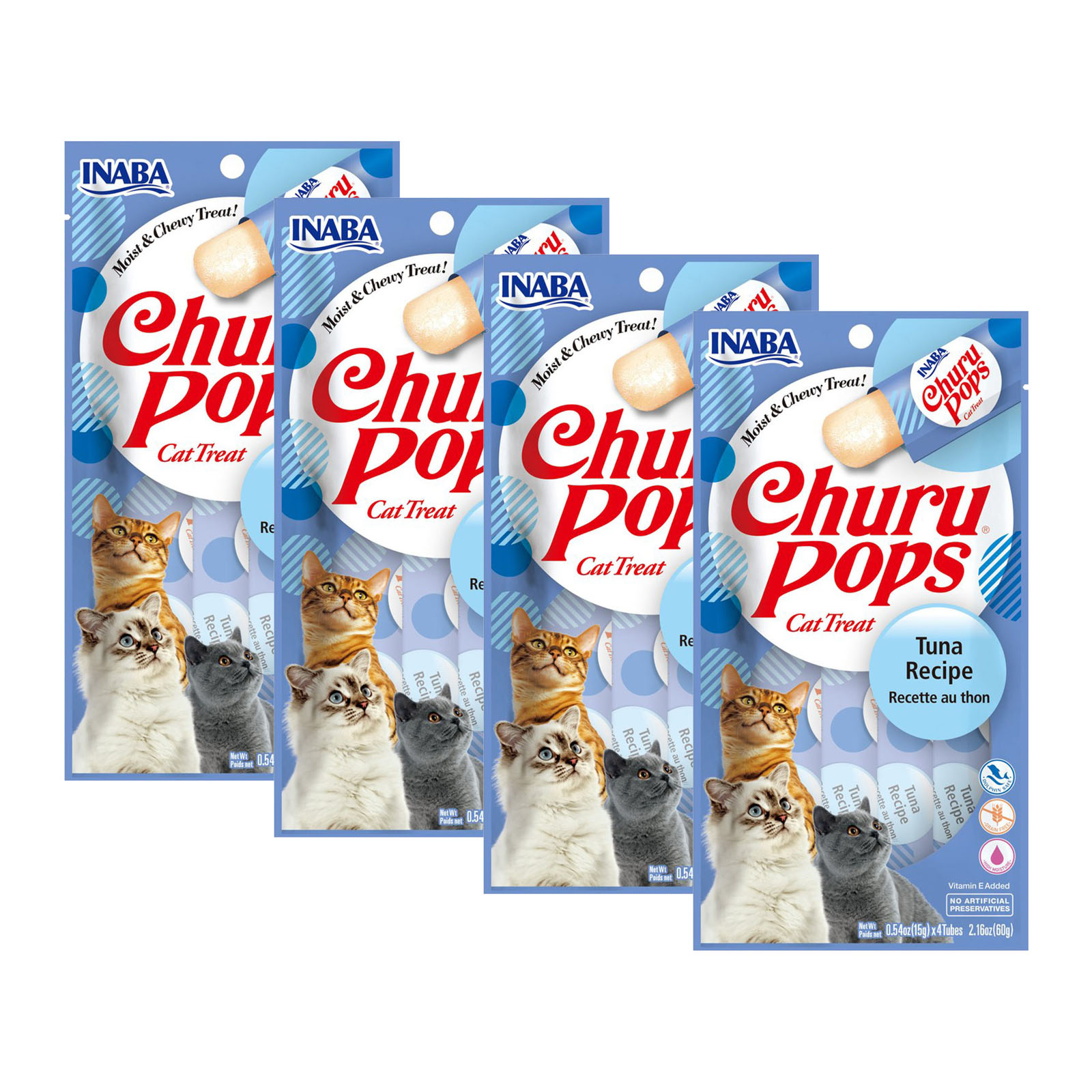Inaba Churu Pops Tuna Recipe Moist And Chewy Cat Treat Tubes 16 Pack ...