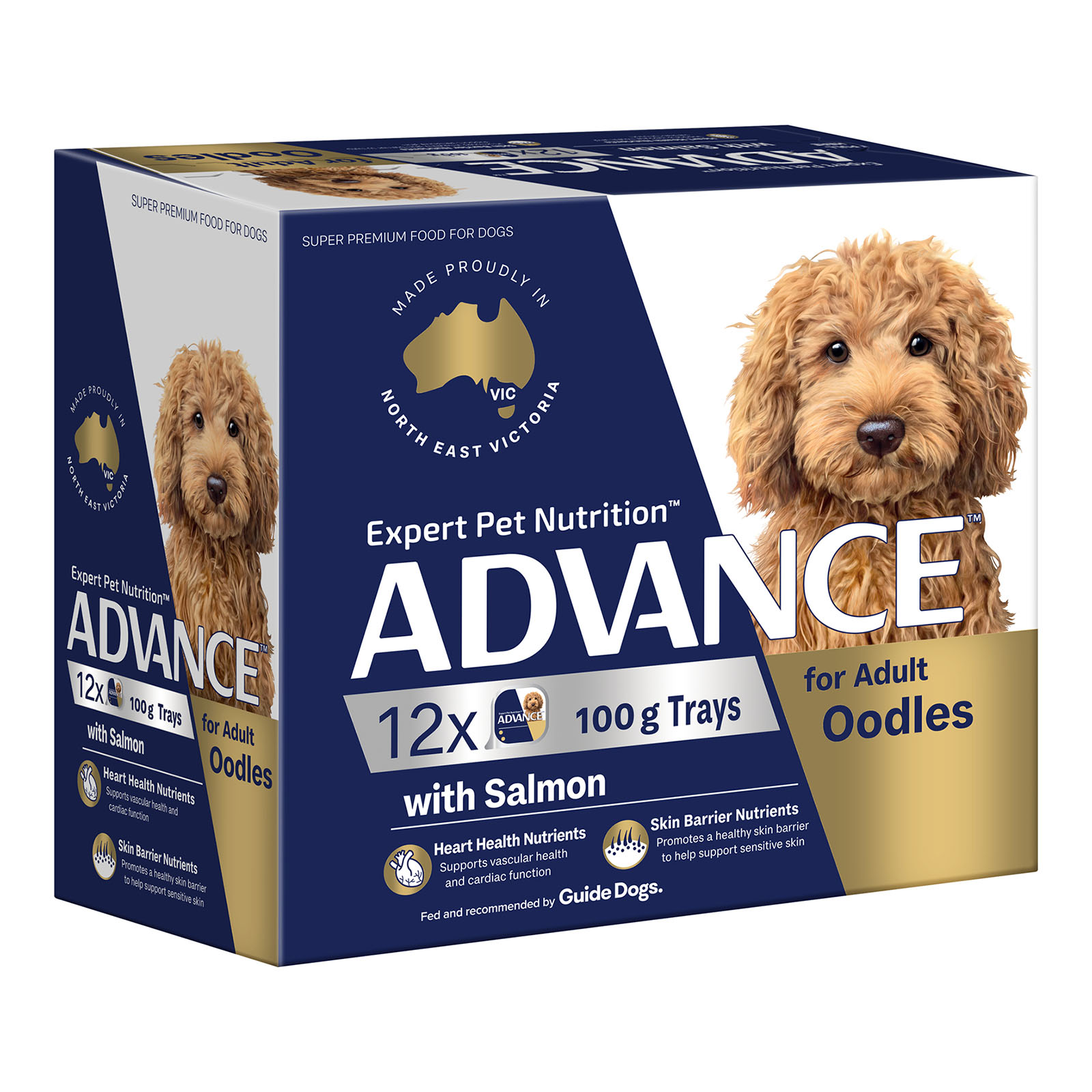 Advance Oodles Salmon Adult Trays Wet Dog Food 100g x 12 - $20.38