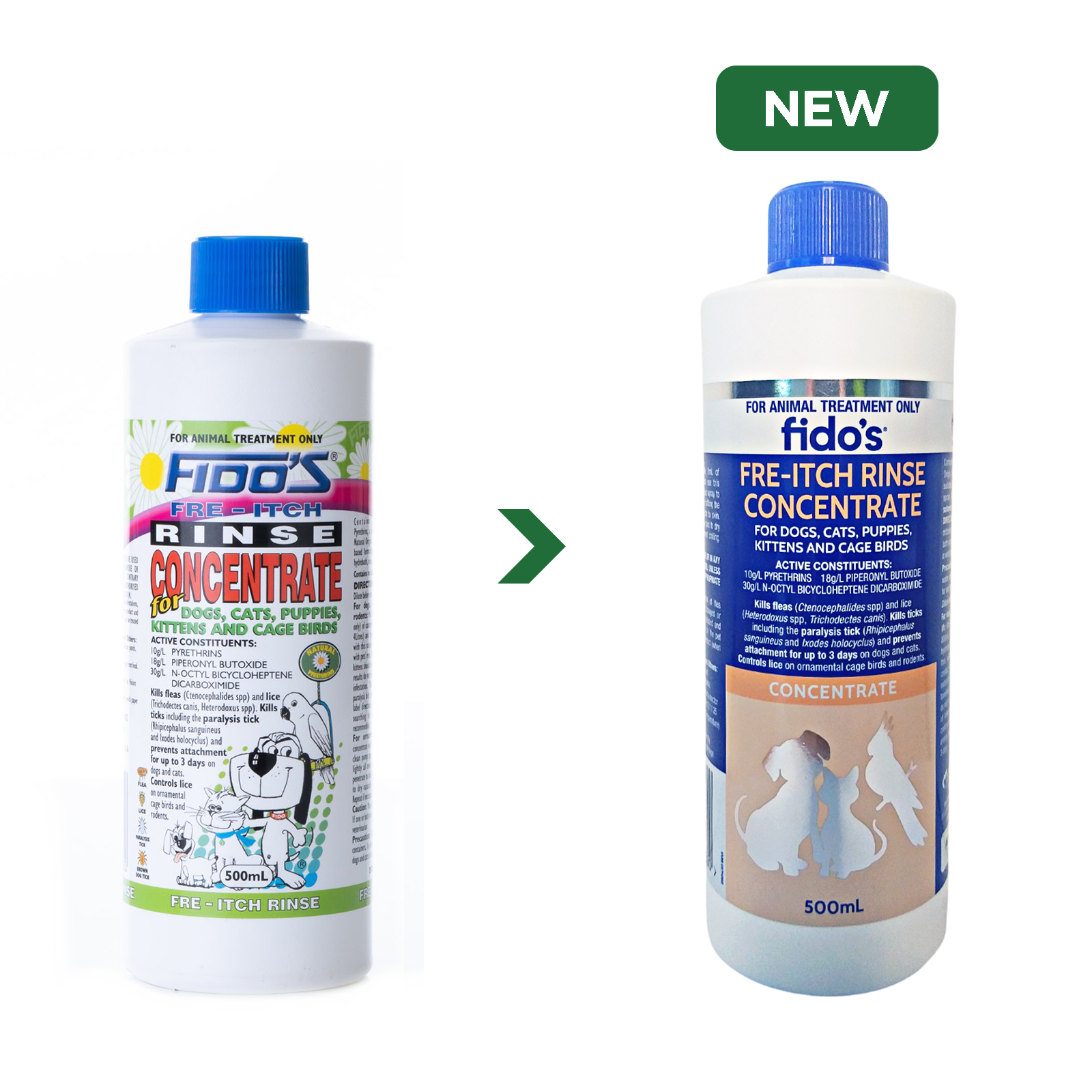 Fidos Fre Itch Rinse Concentrate For Dogs Cats And Caged Birds 500ml ...