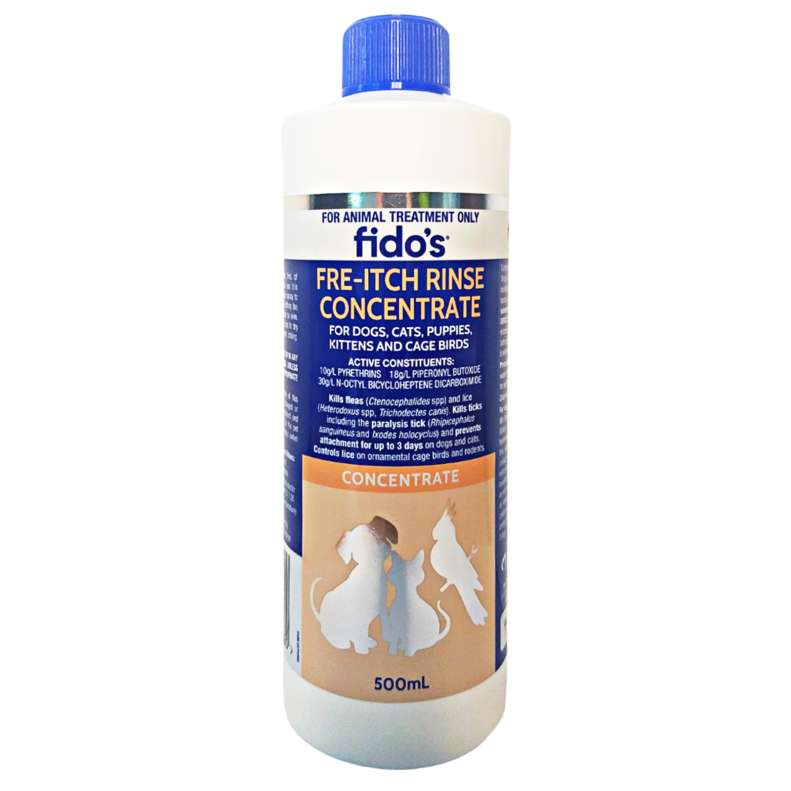 Fidos Fre Itch Rinse Concentrate For Dogs Cats And Caged Birds 500ml ...