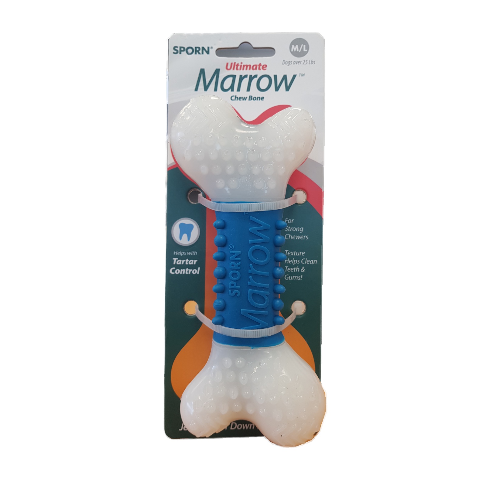 Sporn Ultimate Marrow Chew Jerky Flavoured Bone Nylon Dental Toy For Medium Large Dogs Over 11kg ...