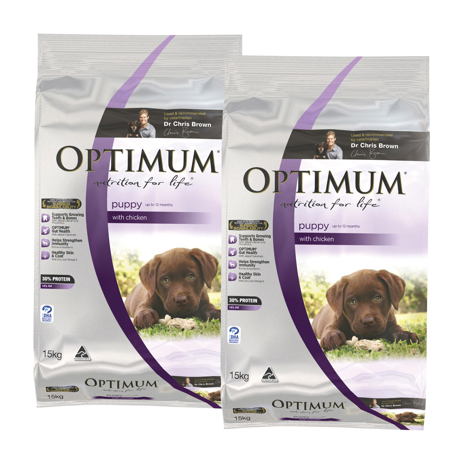 Optimum Chicken Puppy Dry Dog Food 30kg - $119.99