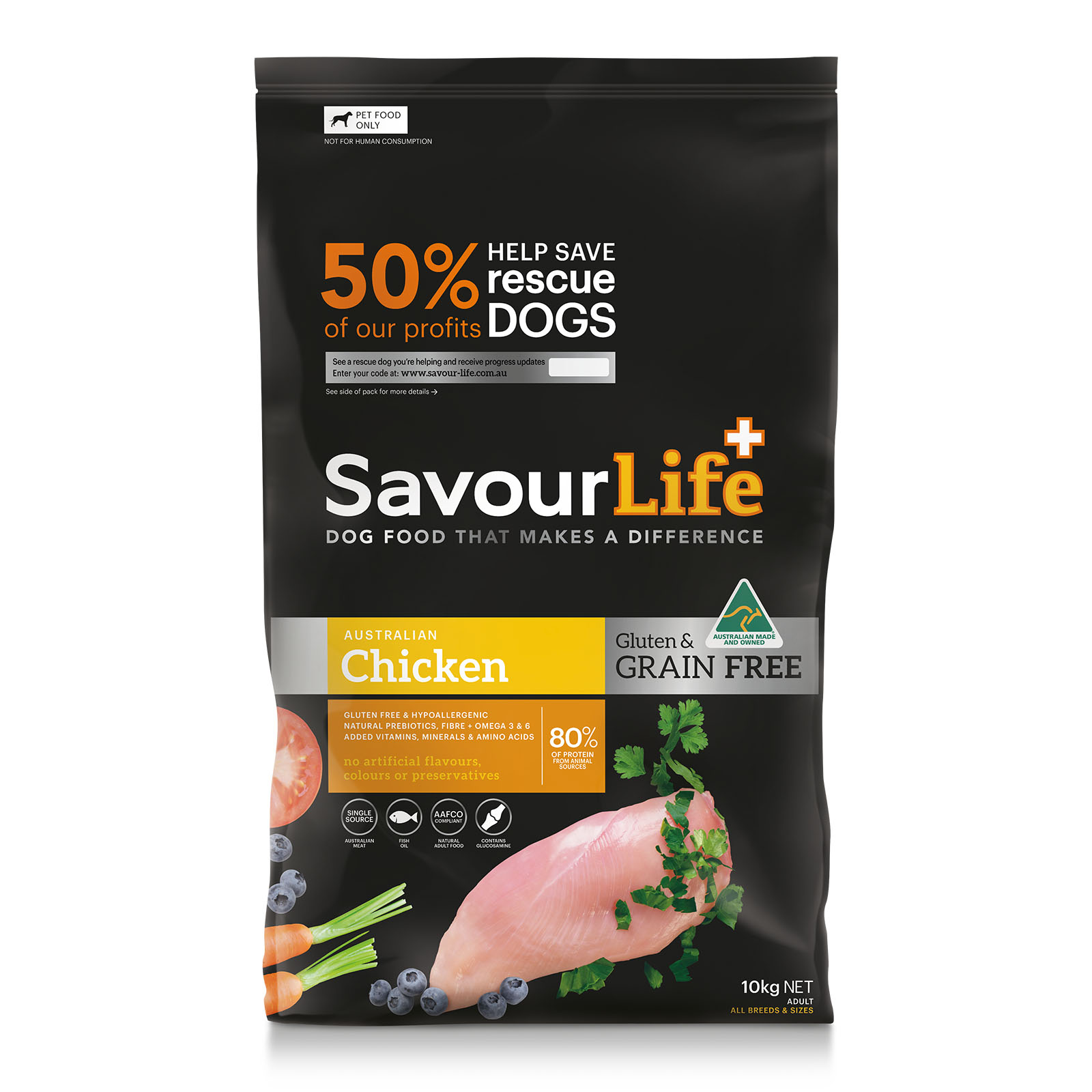 SavourLife Grain Free Australian Chicken Adult Dry Dog Food 10kg - $117.99