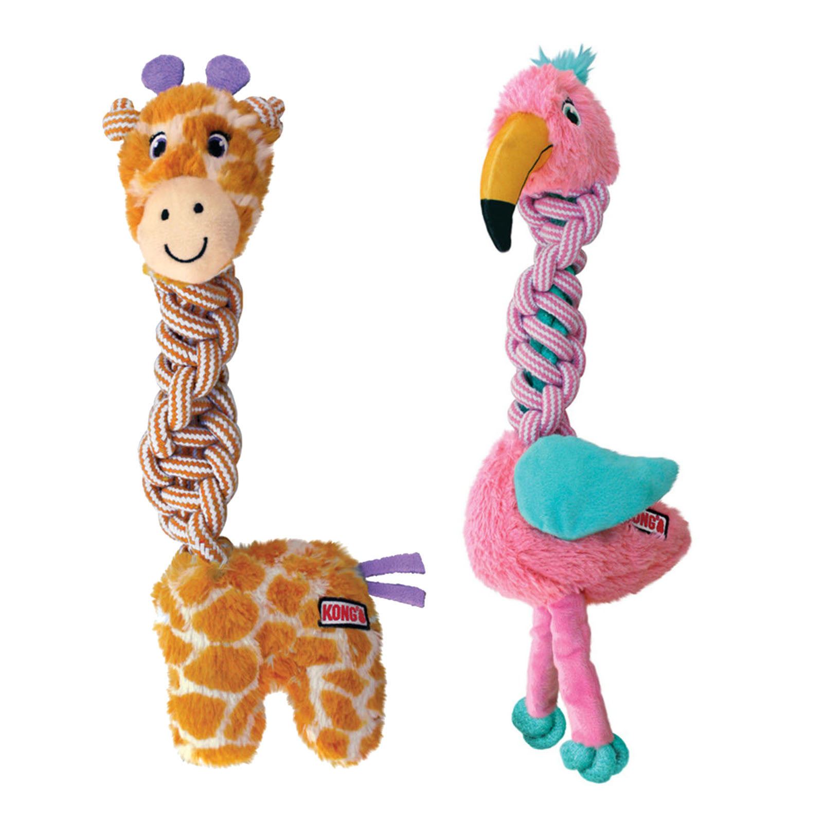 KONG Knots Twists Assorted Character Medium Large Squeak Plush Toy For ...