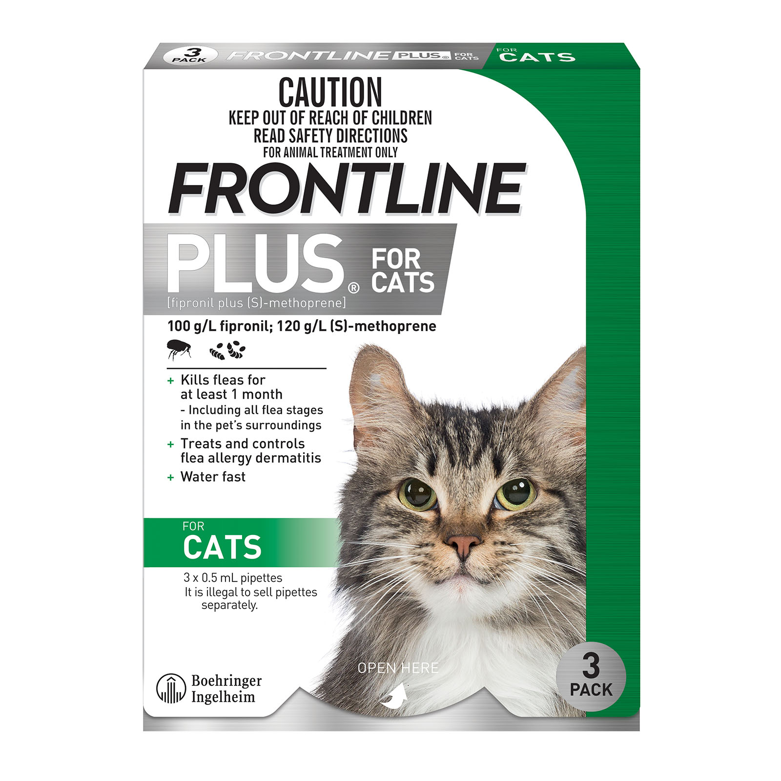 Frontline Plus For Cats 3 Pack - $37.99