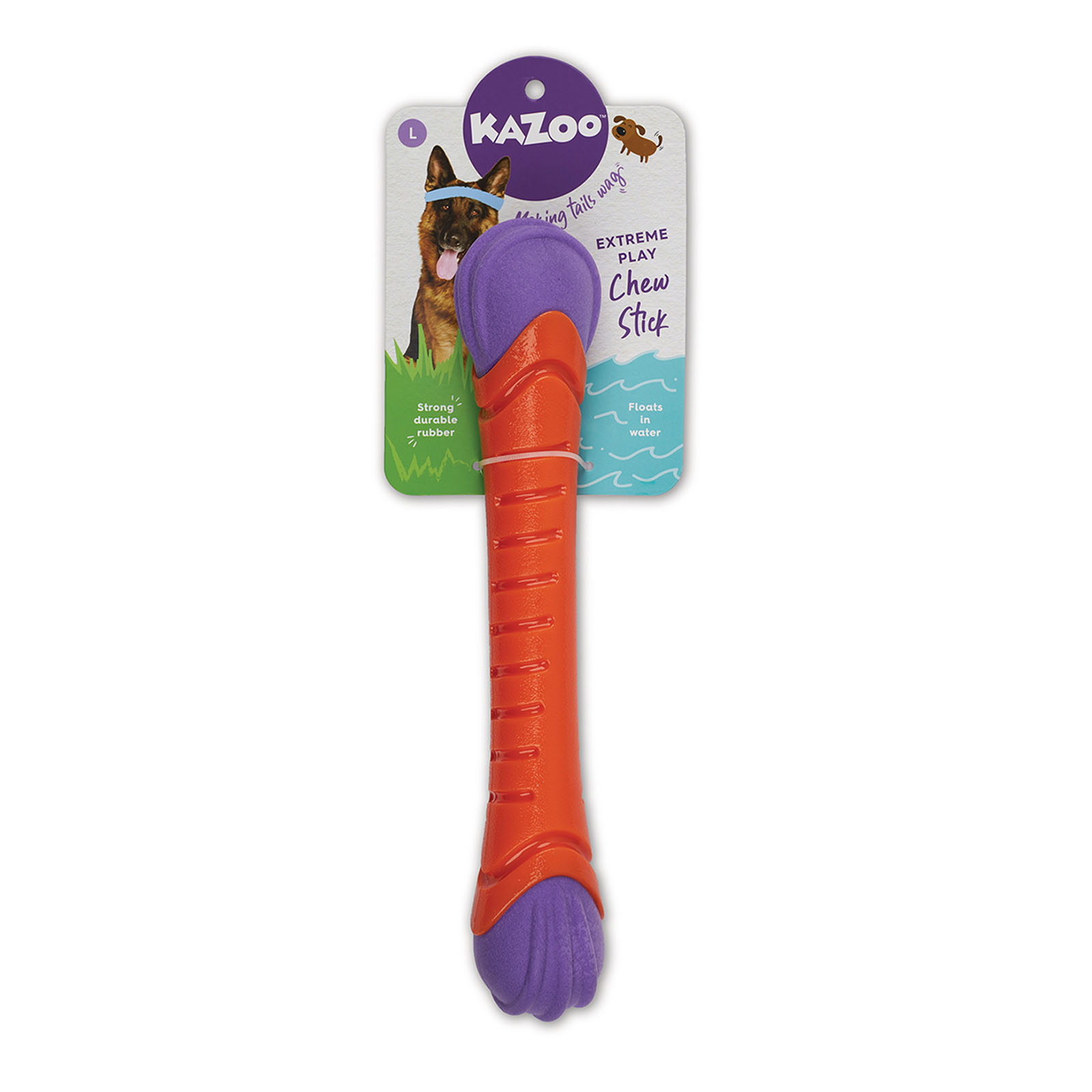 Kazoo Extreme Play Chew Stick Large Rubber Squeaky Tough Toy For Dogs ...