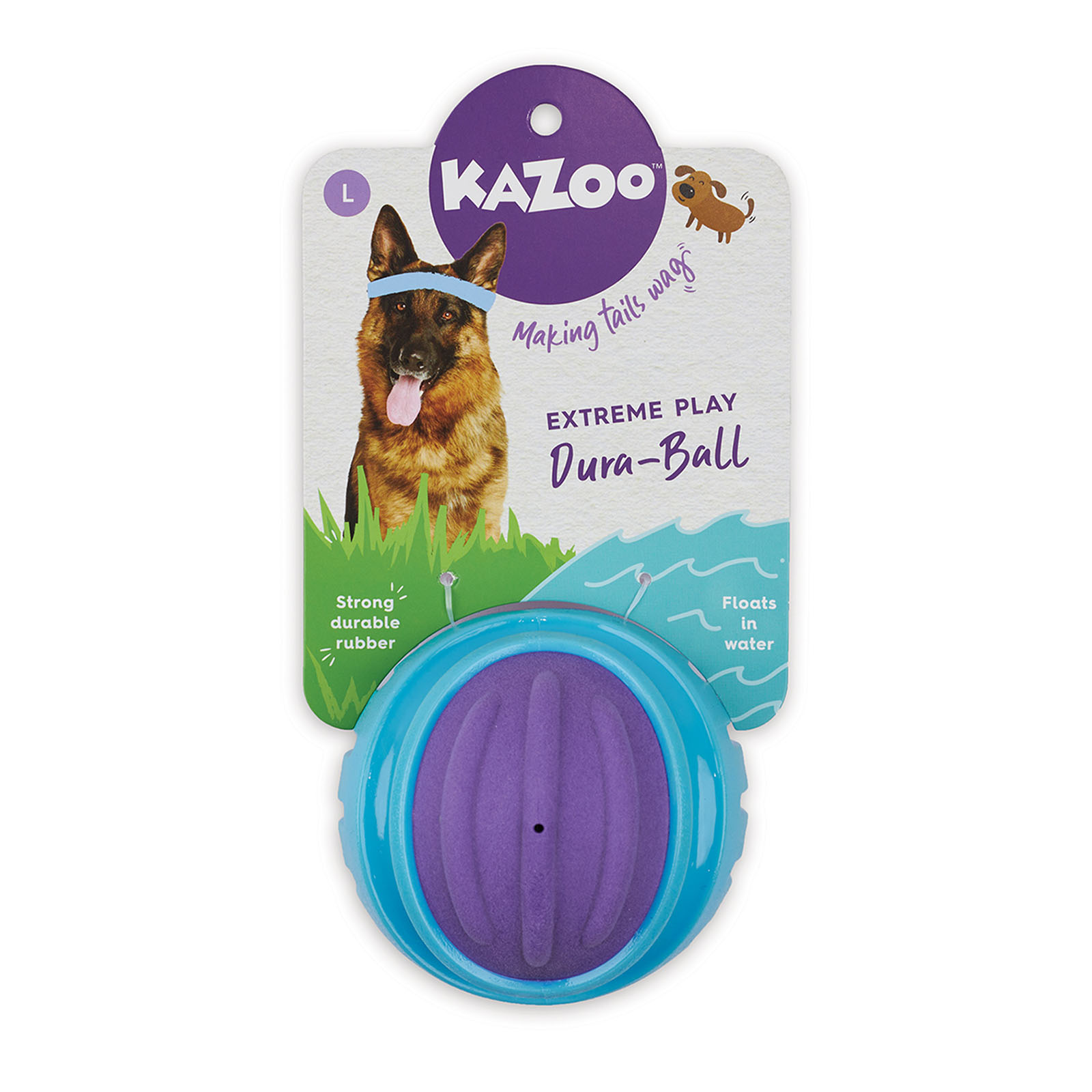 Kazoo Extreme Play Duraball Large Rubber Squeaky Tough Toy For Dogs ...