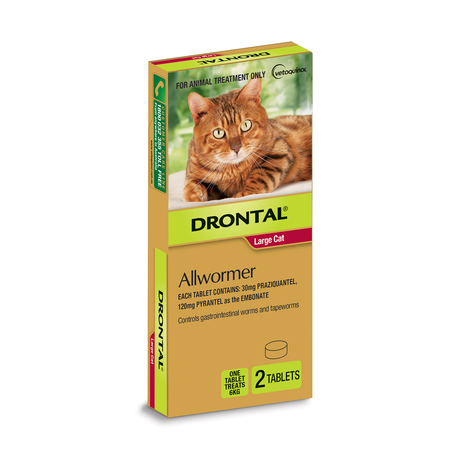 Drontal Allwormer For Cats New Easy Dose Shape 6kg 2 Tablets - $20.16