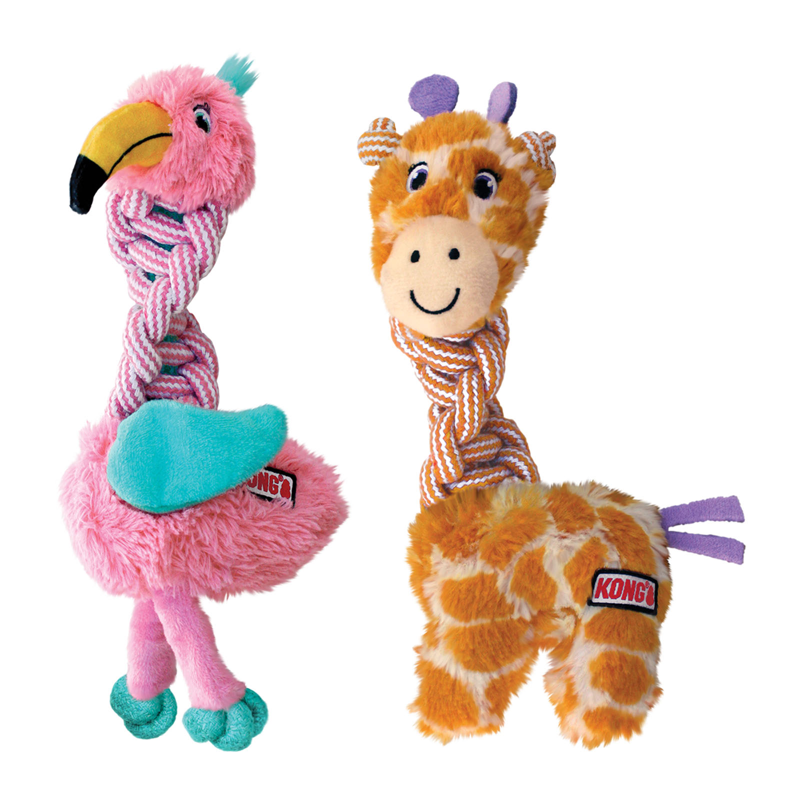 KONG Knots Twists Assorted Character Small Medium Squeak Plush Toy For ...